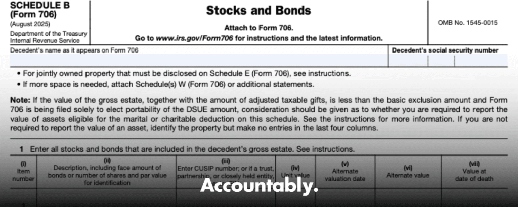 Form 706 Schedule B - How to Value Stocks and Bonds at Date of Death ...