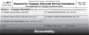 IRS Form 911 - How to Get Taxpayer Advocate Service Help Fast ...