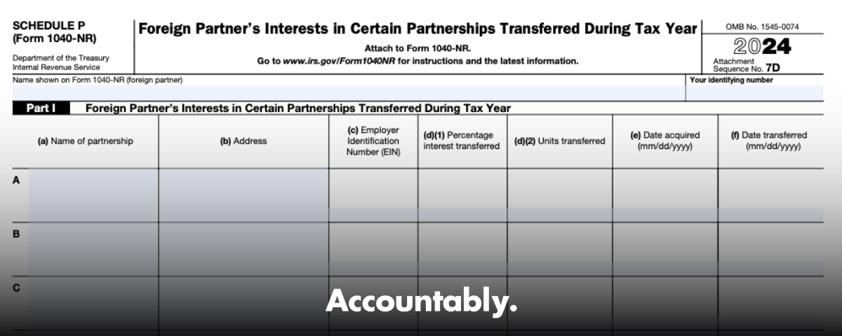 Form 1040‑NR Schedule P - US Trade and Real Property Transfer ...