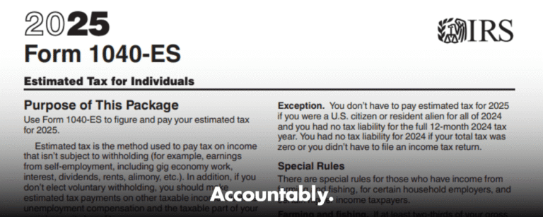 Form 1040-ES - How to Calculate and Pay Quarterly Taxes – Accountably.com