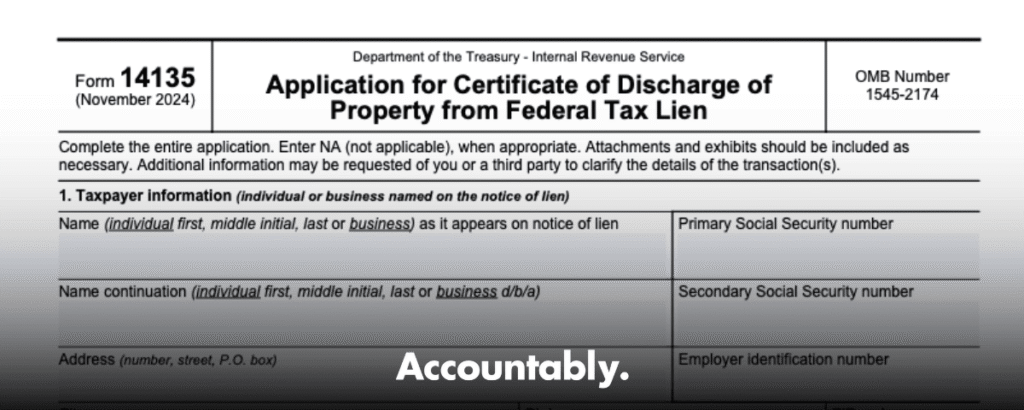 IRS Form 14135 - Certificate of Discharge Guide for Closings ...