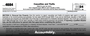 Form 4684 - How to Claim Casualty and Theft Losses – Accountably.com
