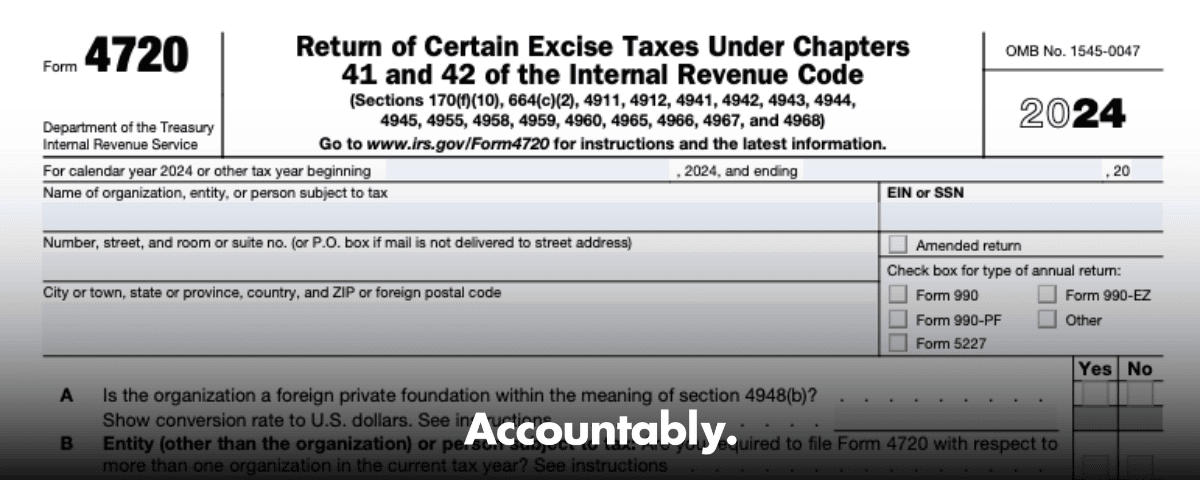 Form 4720 - IRS Excise Tax Guide for Foundations and Managers ...