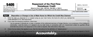 Form 5405 - First-Time Homebuyer Credit Repayment Guide – Accountably.com