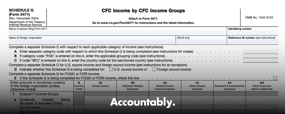Form 5471 Schedule Q - Complete Filing Guide for CFCs – Accountably.com