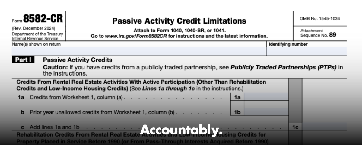Form 8582‑CR - Passive Activity Credit Guide – Accountably.com