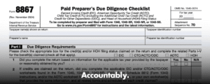 Form 8867 - Paid Preparer Due Diligence Checklist Guide – Accountably.com