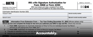 Form 8878 - IRS e-file Signature Authorization for Extensions ...