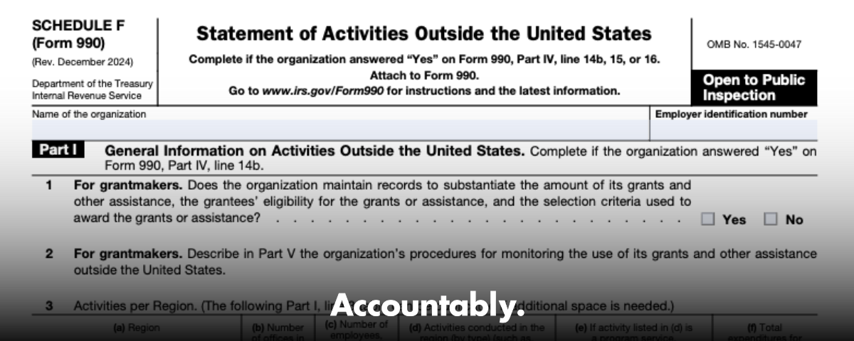 Form 990 Schedule F - Foreign Activity Reporting – Accountably.com