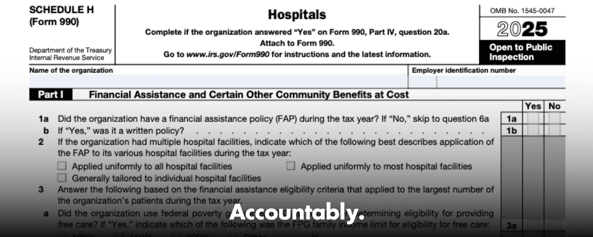 Form 990 Schedule H - Hospital Guide to 501(r), CHNA, and FAP ...