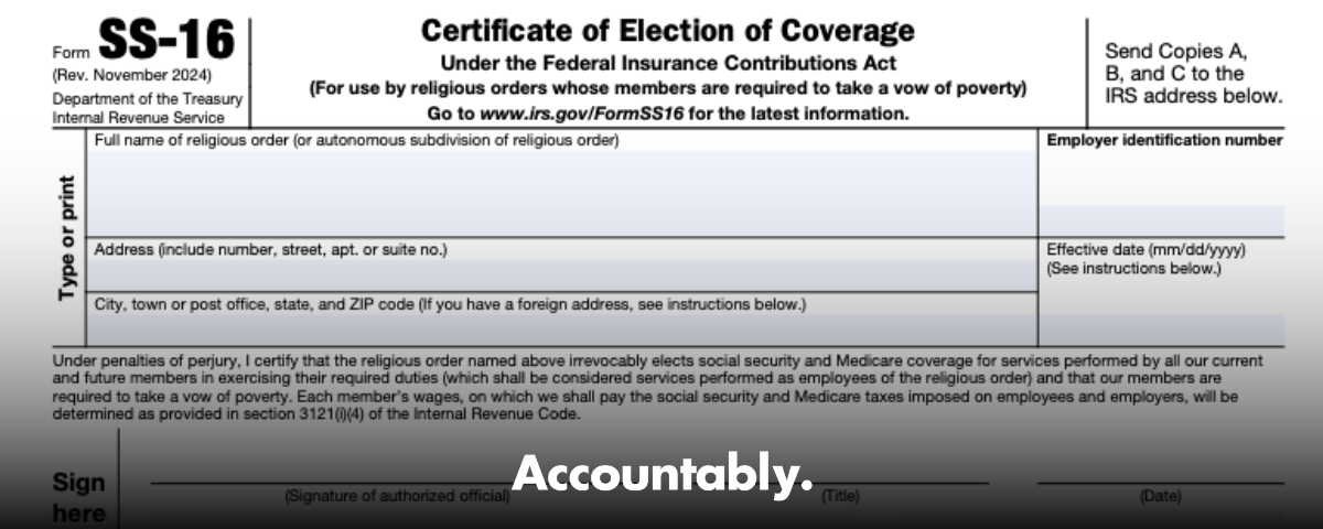 Form SS-16 - Election of Coverage for Religious Orders (IRC 3121(r ...