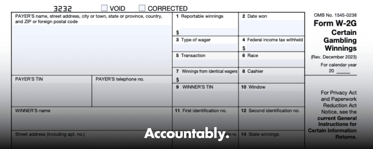 Form W‑2G - Gambling Winnings Reporting Guide – Accountably.com