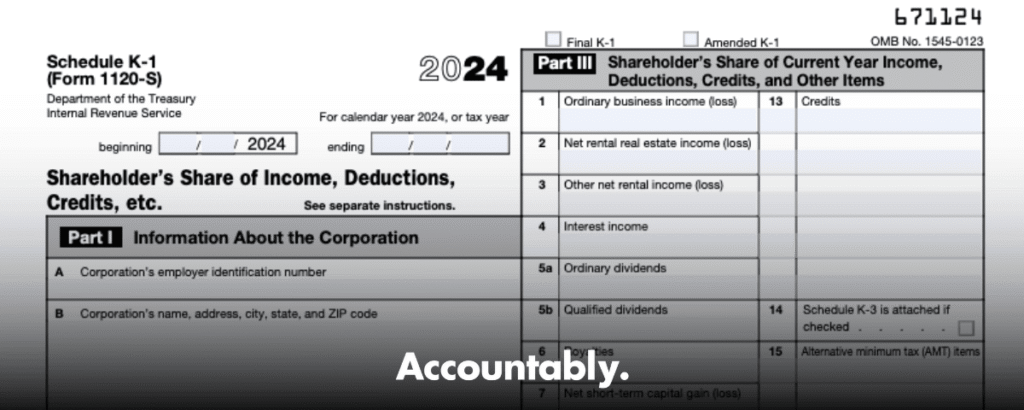 Schedule K‑1 (Form 1120‑S) - Deadlines, Basis, Reporting – Accountably.com