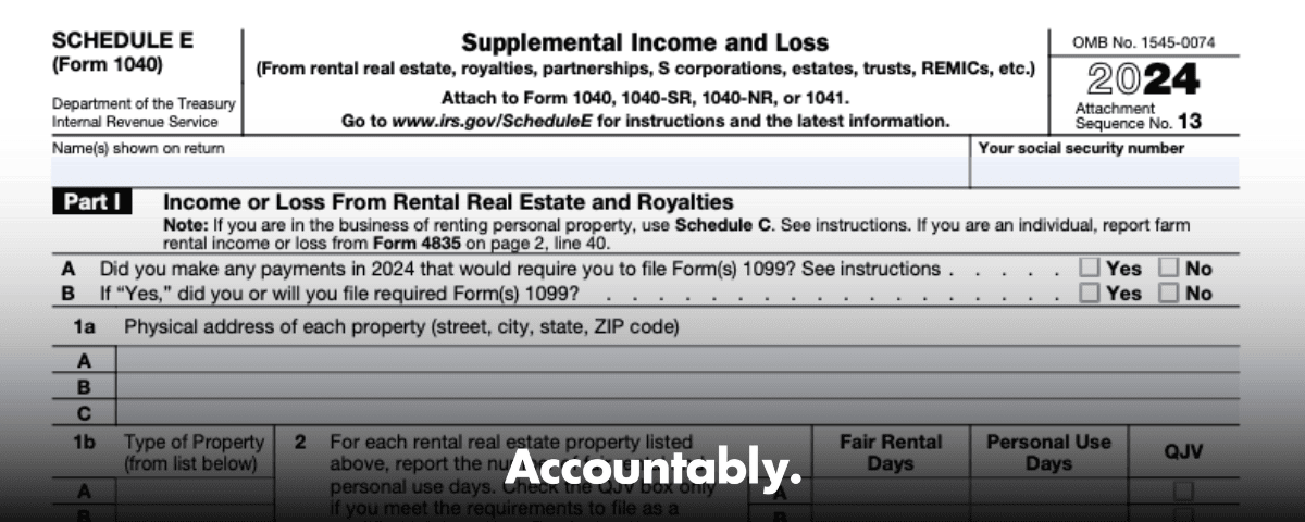 Form 1040 Schedule E - Rentals, K‑1s, Loss Limits Guide – Accountably.com