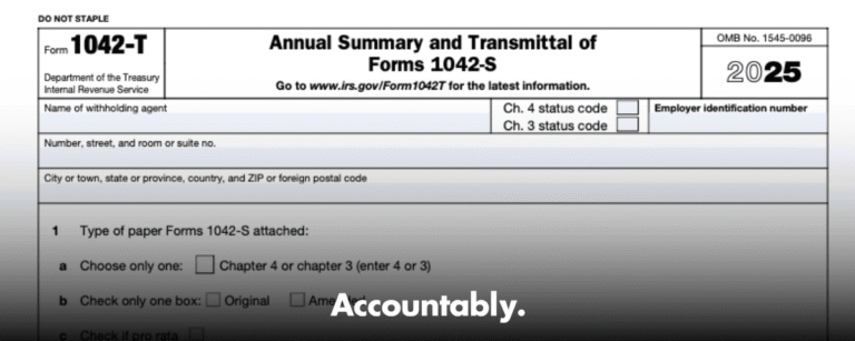 Form 1042-T - Paper Transmittal for 1042-S, Due March 15 – Accountably.com