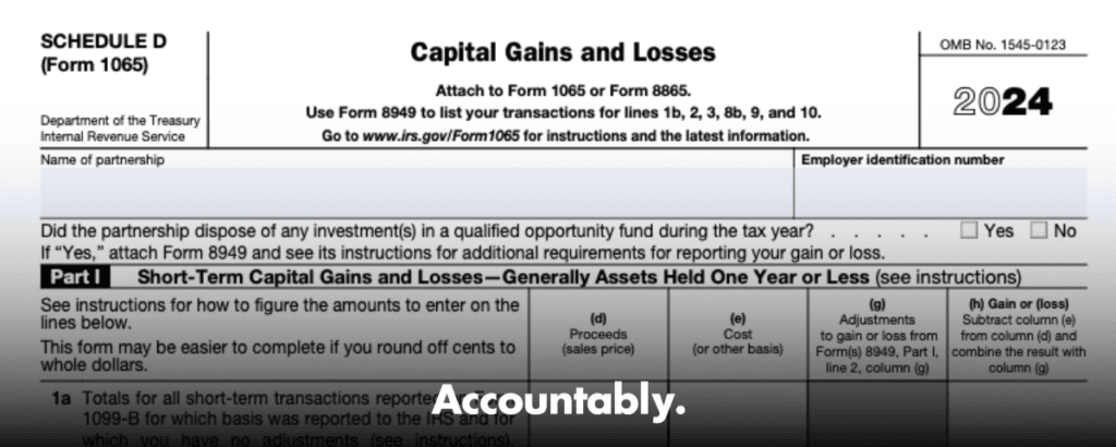 Form 1065 Schedule D - Partnership Capital Gains – Accountably.com