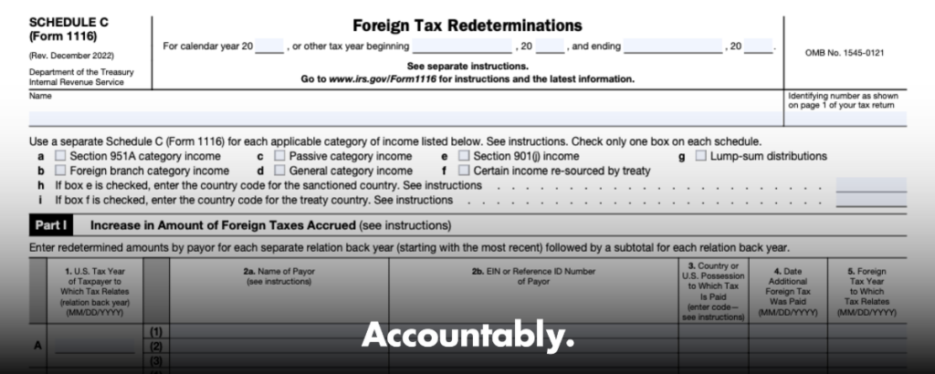 Form 1116 Schedule C - Guide For Foreign Tax Redeterminations ...