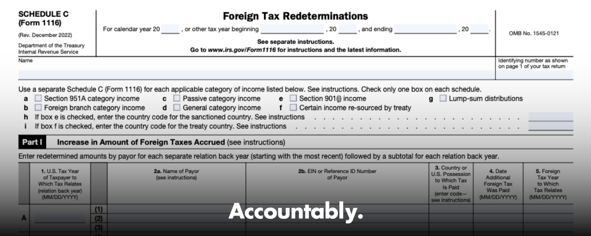 Form 1116 Schedule C - Guide For Foreign Tax Redeterminations ...