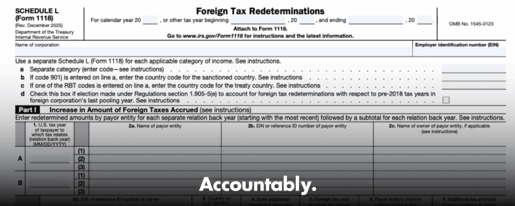 Form 1118 Schedule L - Foreign Tax Redeterminations Explained ...