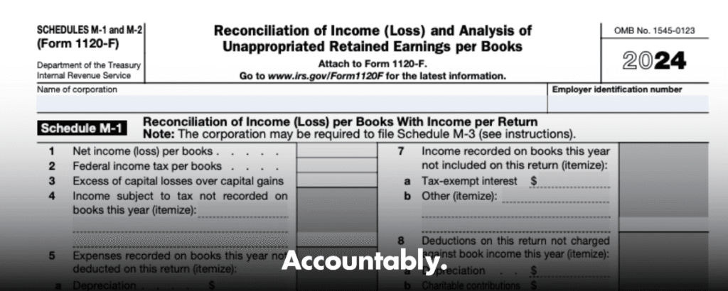 Form 1120-F Schedules M-1, M-2 - Filing Rules & Tie-Outs – Accountably.com
