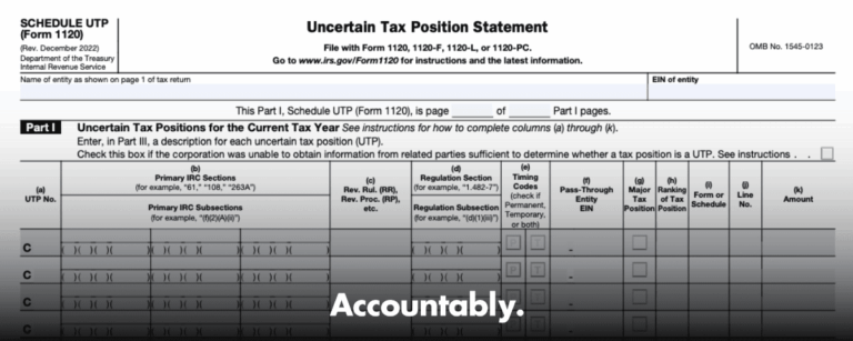 Form 1120 Schedule UTP - Guide, Requirements, Examples – Accountably.com