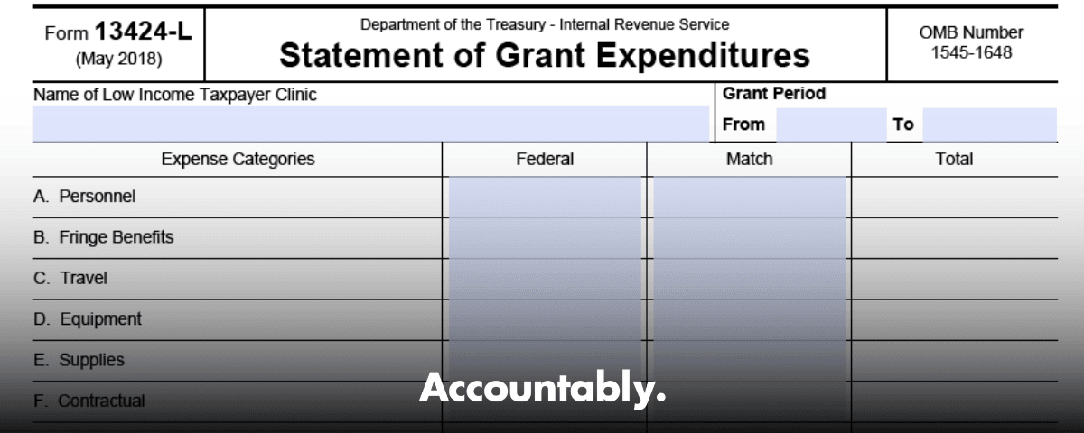 IRS Form 13424‑L, Statement of Grant Expenditures – Accountably.com
