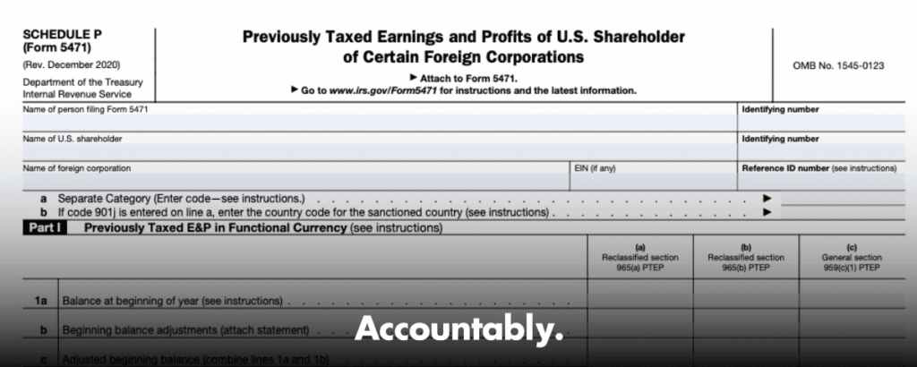 Form 5471 Schedule P - Guide, PTEP, GILTI vs Subpart F, Currency ...