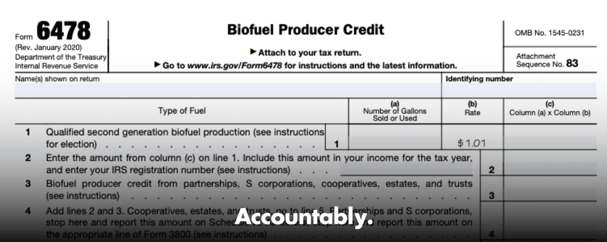 Form 6478 - $1.01 -Second‑Generation Biofuel Producer Credit Guide ...