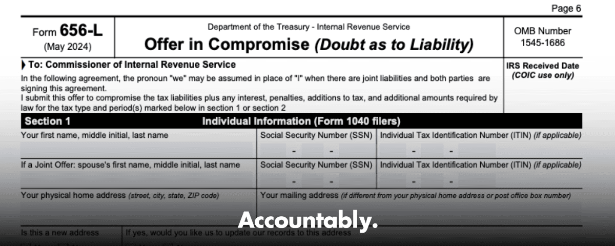 Form 656‑L - IRS Doubt as to Liability Offer Guide – Accountably.com