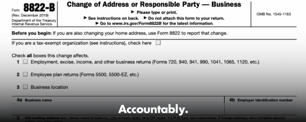 Form 8822-B - IRS Change of Address and Responsible Party Guide ...