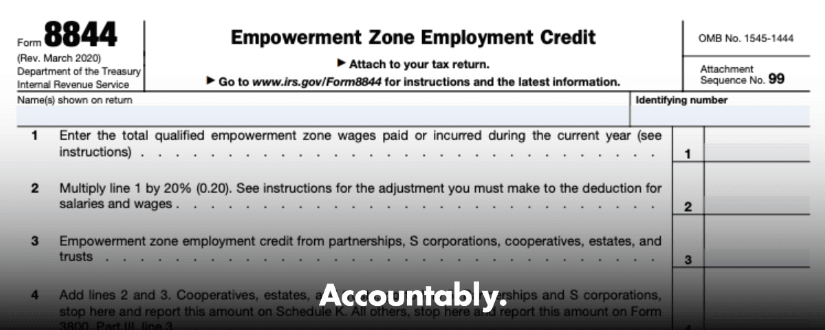 Form 8844 - Empowerment Zone Employment Credit 2025 Guide – Accountably.com