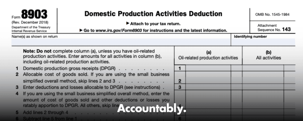 Form 8903 - DPAD Guide for Amended Returns 2005-2017 – Accountably.com