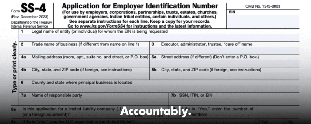 Form SS-4 - How to Get an EIN Online Fast in 2025 – Accountably.com