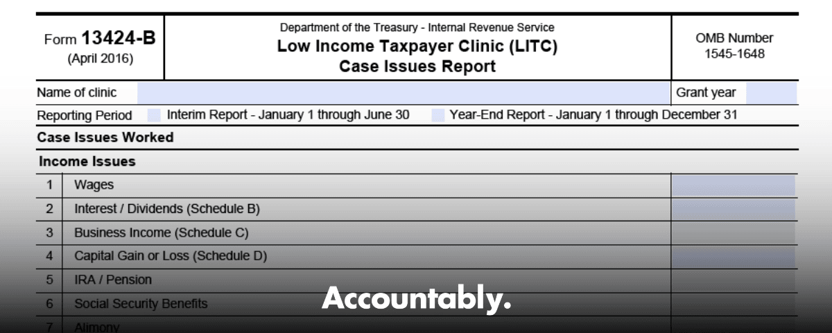 Form 13424‑B - LITC Case Issues Report Guide – Accountably.com
