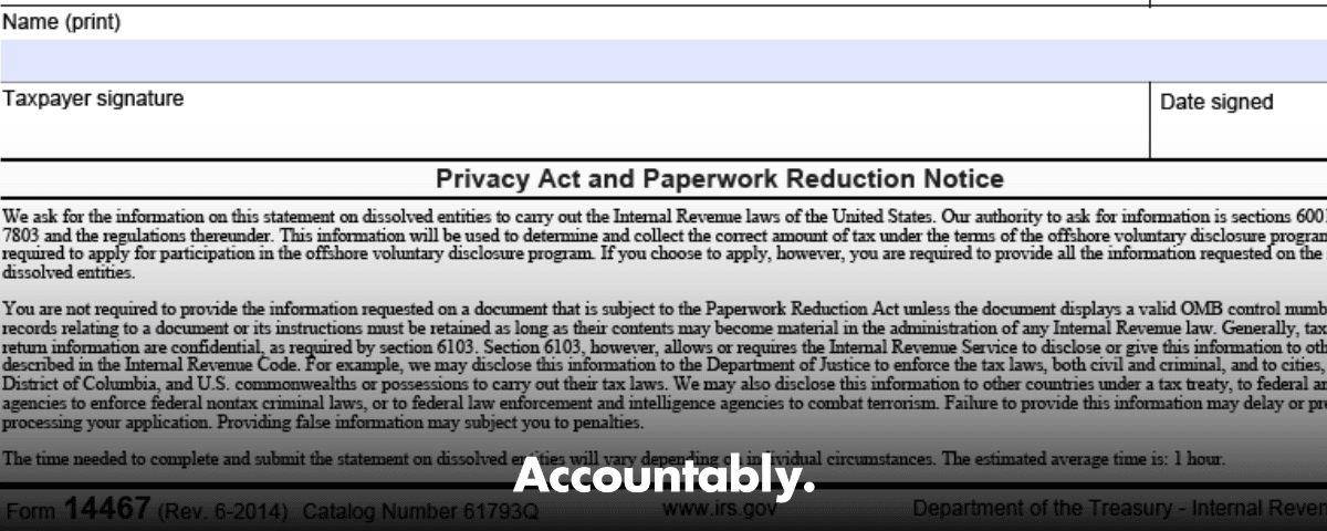 Form 14467 - Statement on Abandoned Entities Guide – Accountably.com
