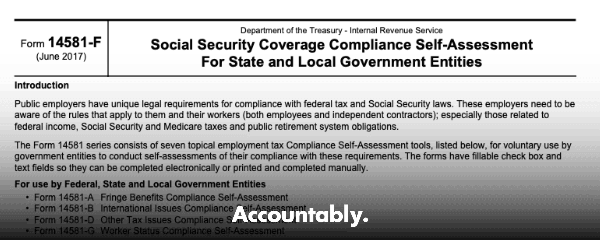 Form 14581‑F - Section 218 Social Security Coverage Guide – Accountably.com