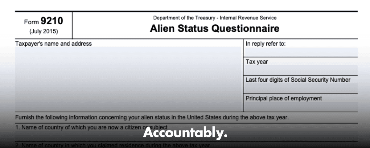 Form 9210 - What It is and How to Respond to the IRS – Accountably.com