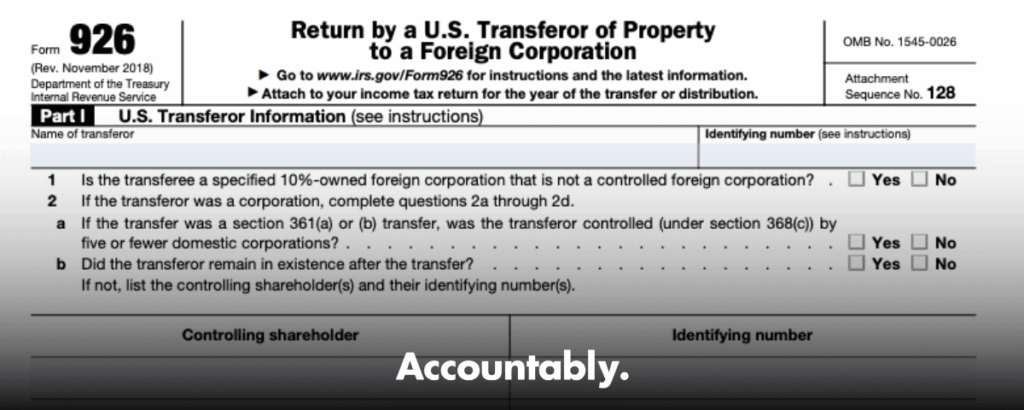 Form 926 - Transfers to Foreign Corporations Filing Guide – Accountably.com