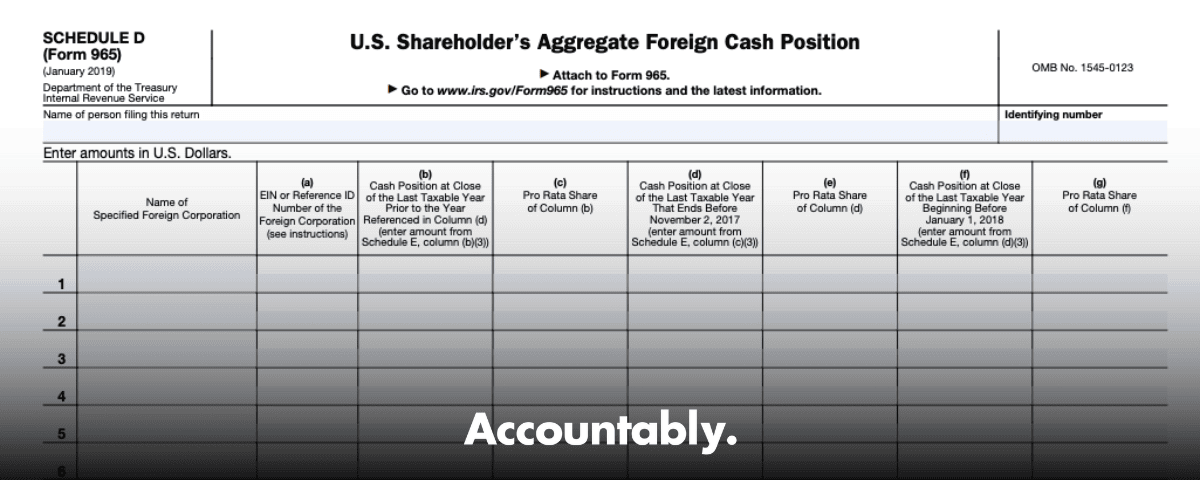 Form 965 (Schedule D) - aggregate foreign cash position guide for CPA ...