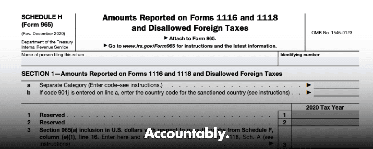 Form 965 (Schedule H) - reconciliation guide for foreign tax credits ...