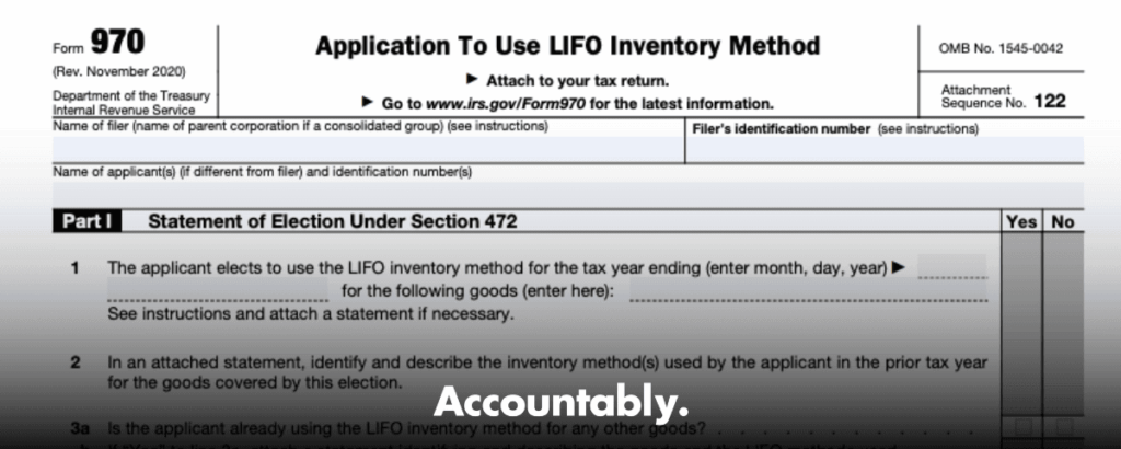 Form 970 - LIFO Election Guide, Requirements, and Checklist ...