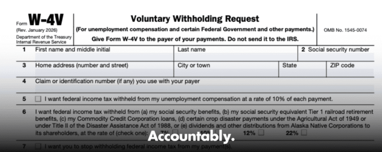 Form W-4V - Withhold Taxes from Social Security & Unemployment ...