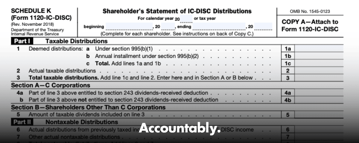 Form 1120‑IC‑DISC Schedule K - Guide, Instructions, Deadlines ...
